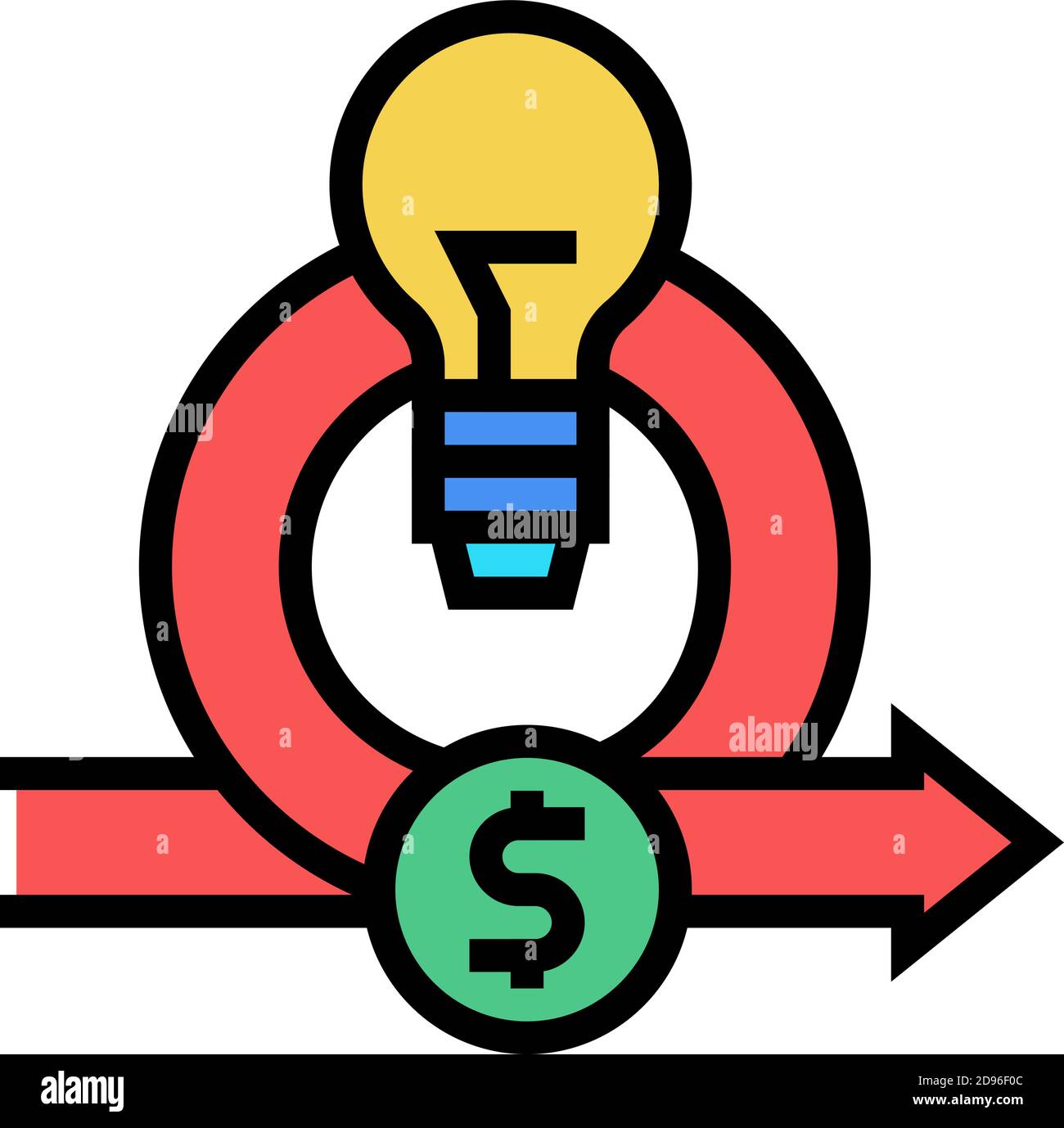 business idea of circular economy color icon vector illustration Stock ...