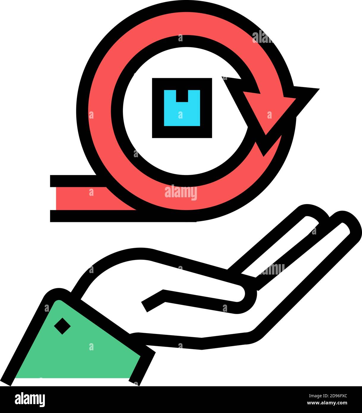 hand hold circular economy process color icon vector illustration Stock ...
