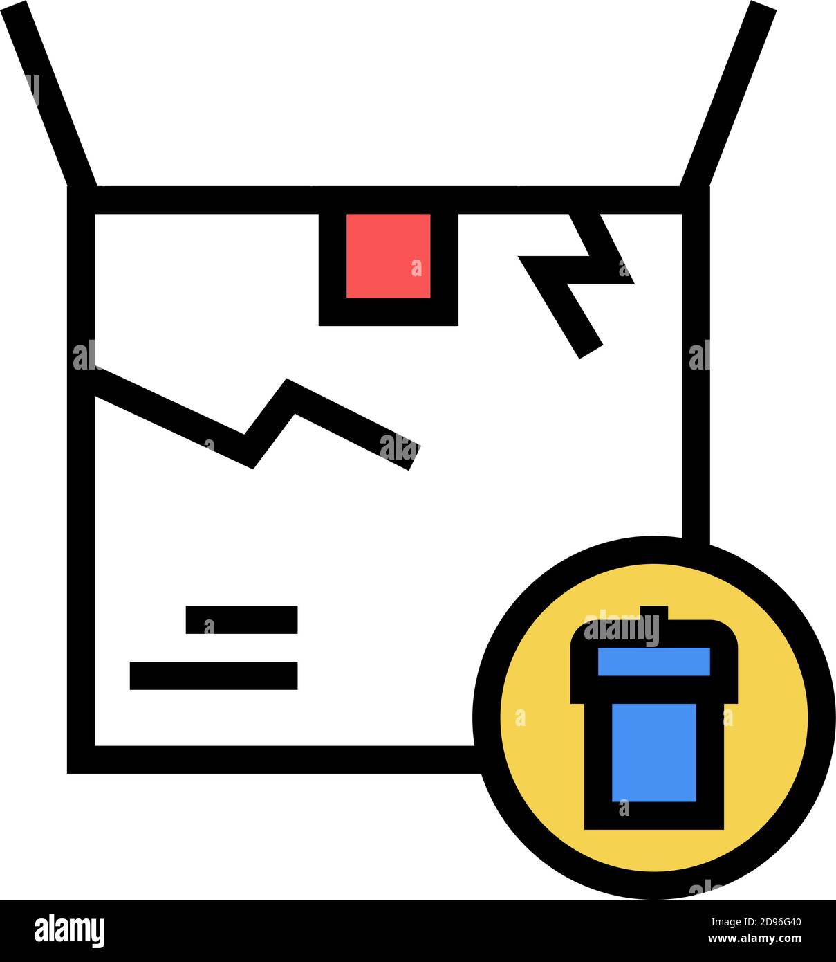 damaged box color icon vector illustration sign Stock Vector Image ...