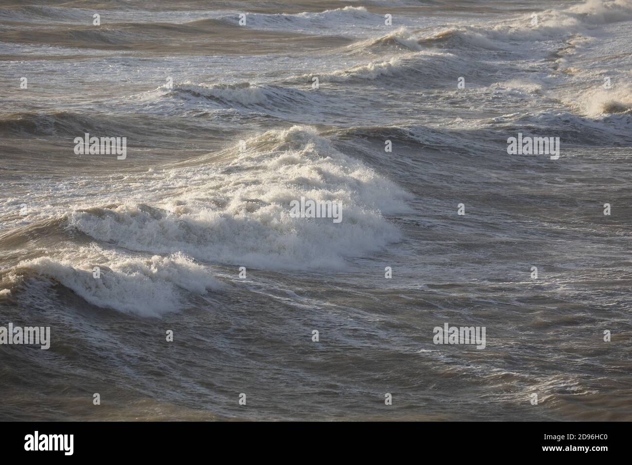 Rough seas on a windy Autumnal day in Brighton, East Sussex Stock Photo ...