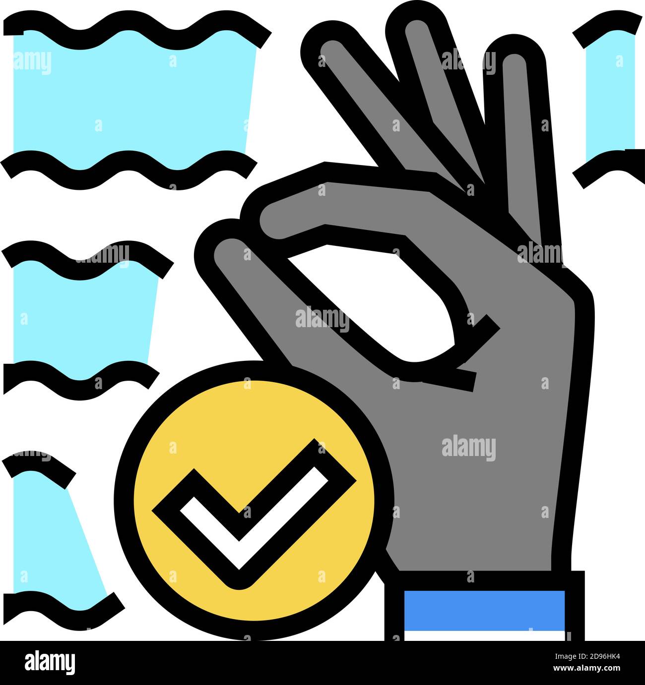 ok diver gesture color icon vector illustration Stock Vector Image ...