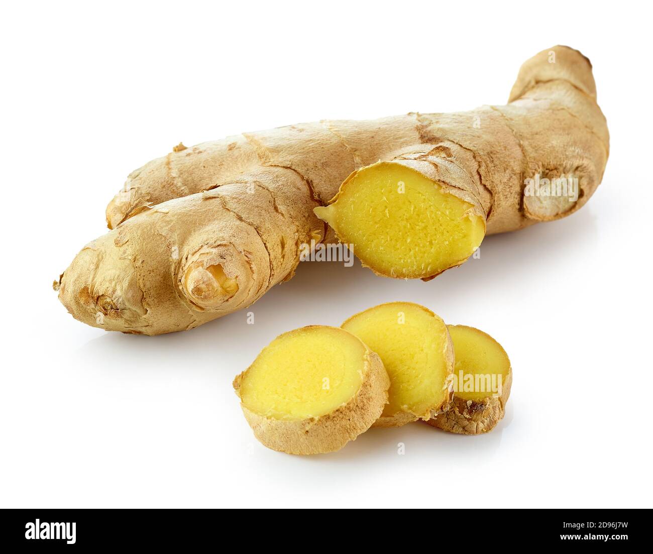 fresh ginger root isolated on white background Stock Photo - Alamy