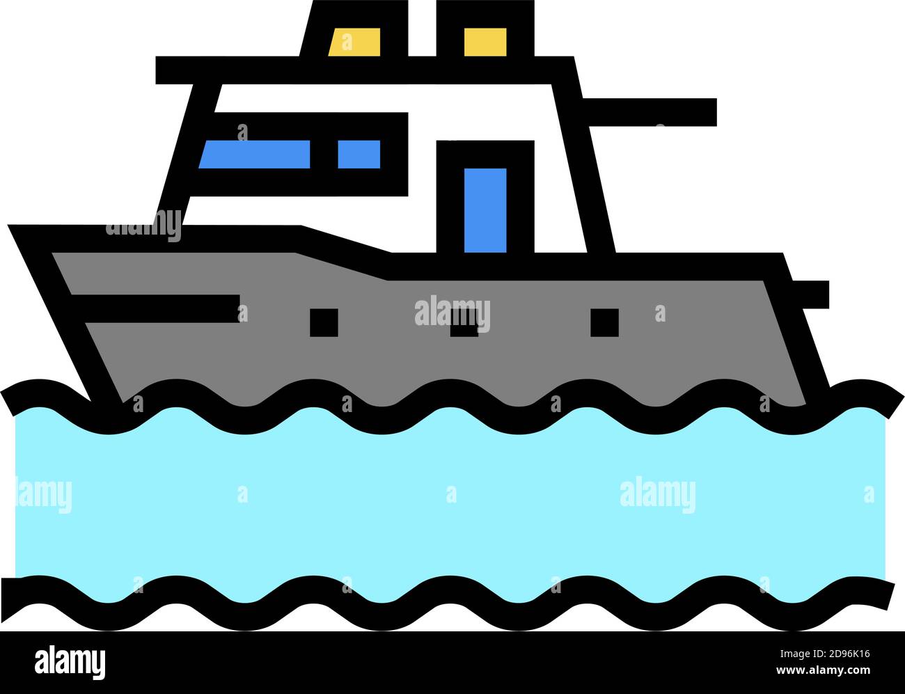 boat floating in sea color icon vector illustration Stock Vector Image ...