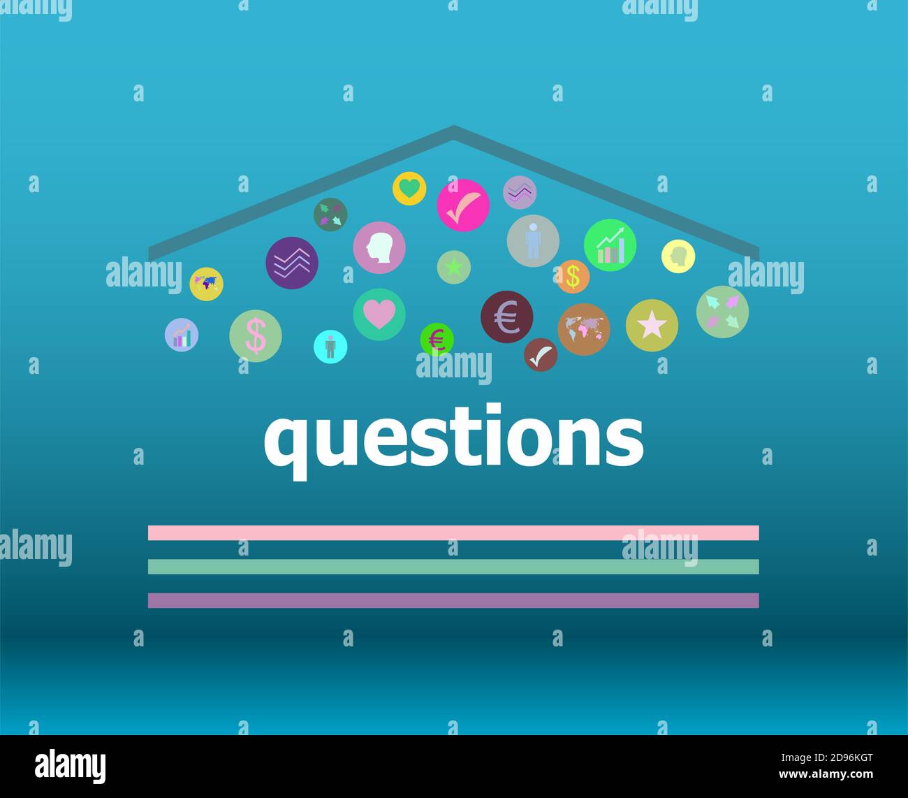 Text Questions on digital background. Education concept Stock Photo - Alamy