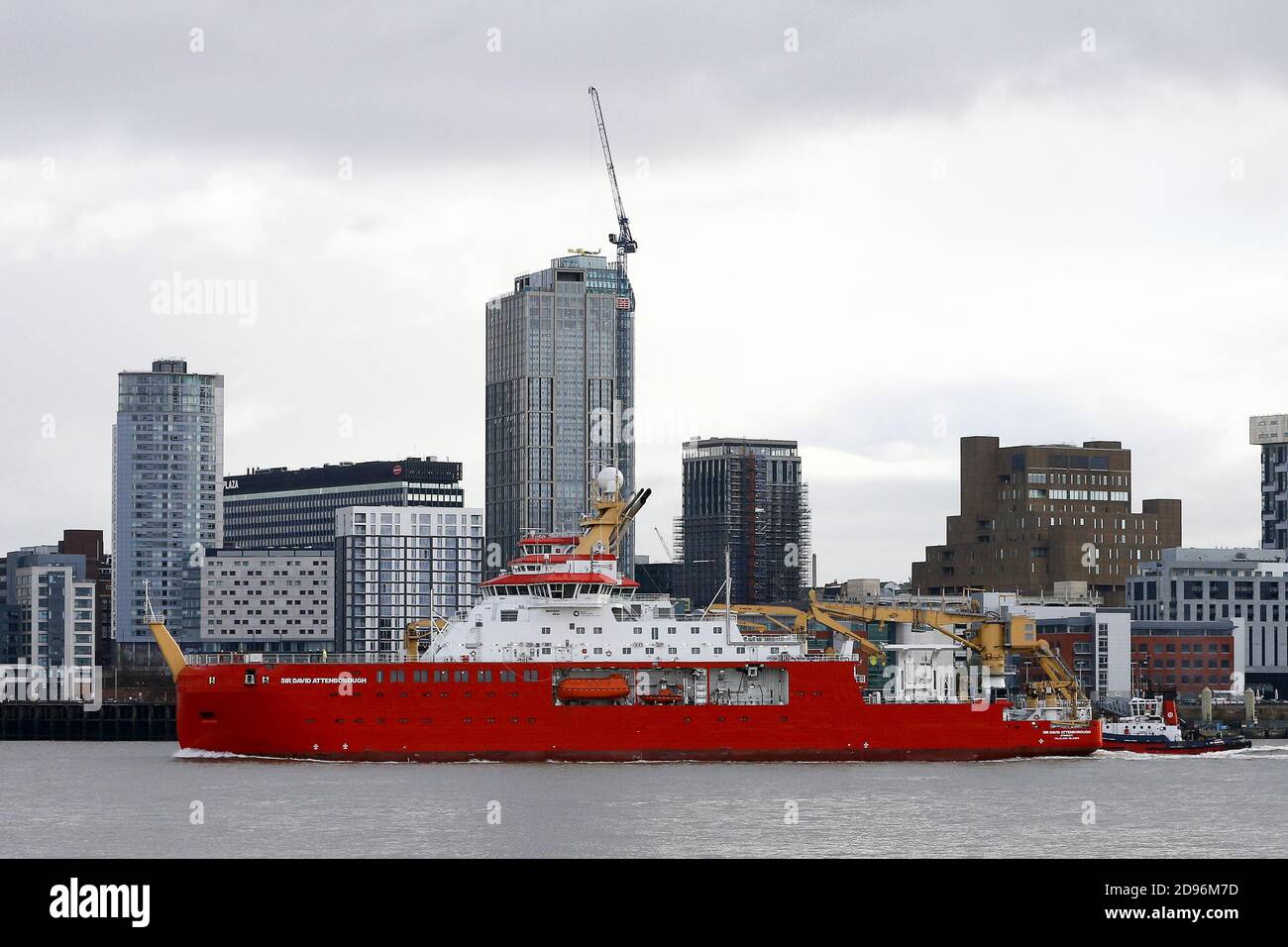 General view of the Cammell Laird shipyard built RRS Sir David ...