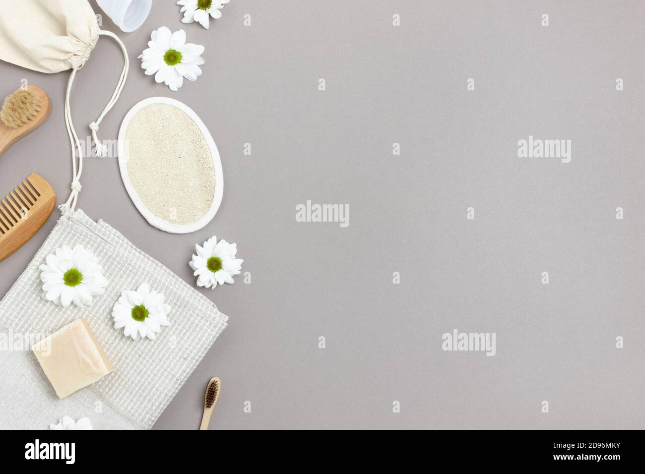 Frame made of accessories for personal hygiene. Plastic free concept ...