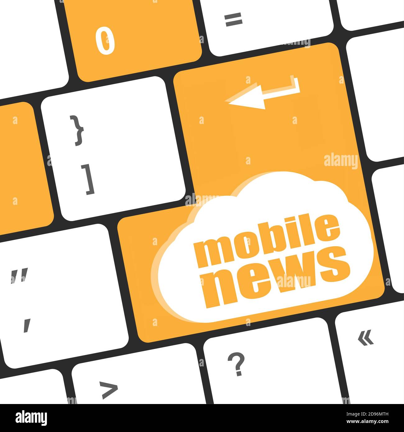 mobile news word on computer keyboard button Stock Photo - Alamy