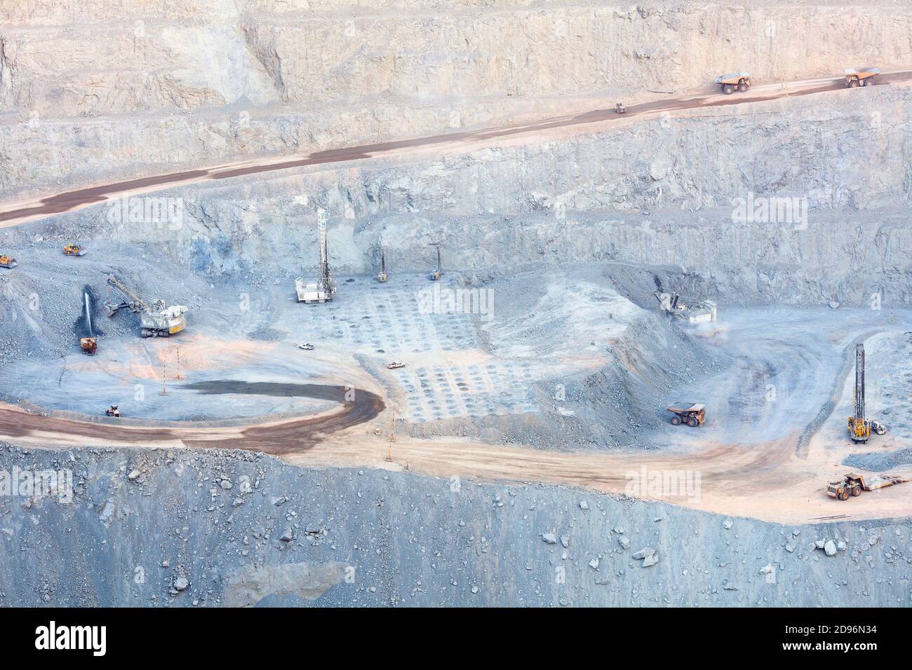 Calama, Chile - Operations at an open pit copper mine in northern Chile ...