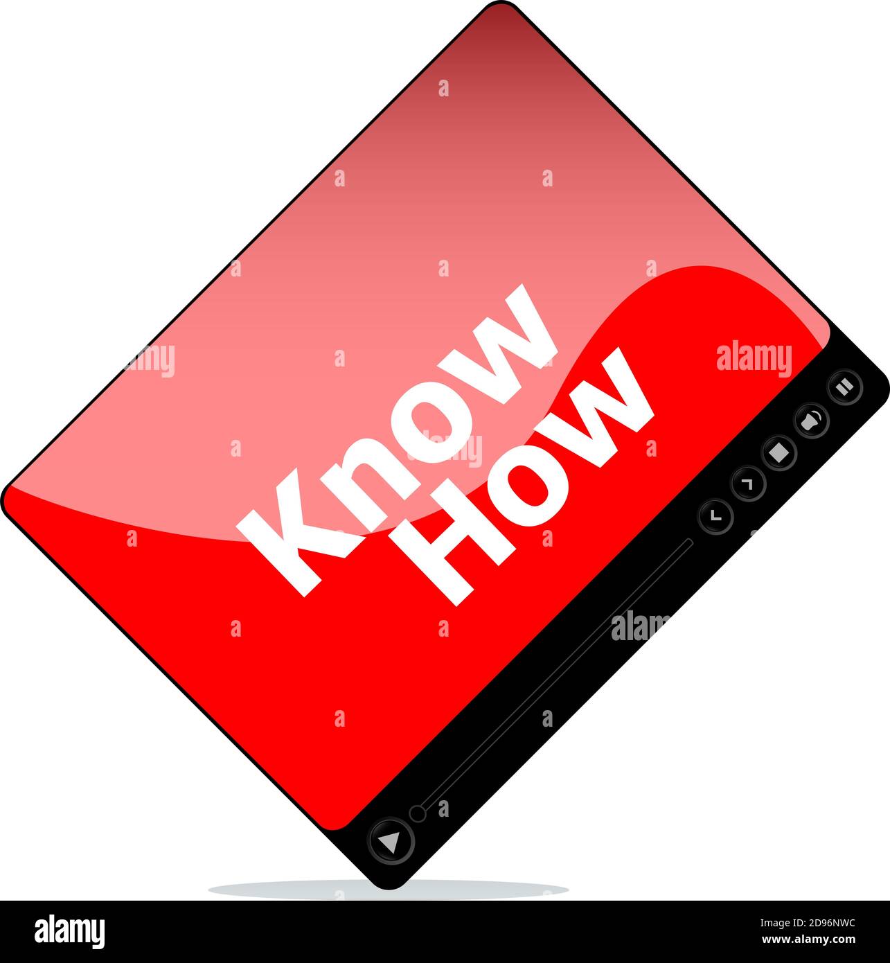 know how on media player interface isolated on white Stock Photo - Alamy