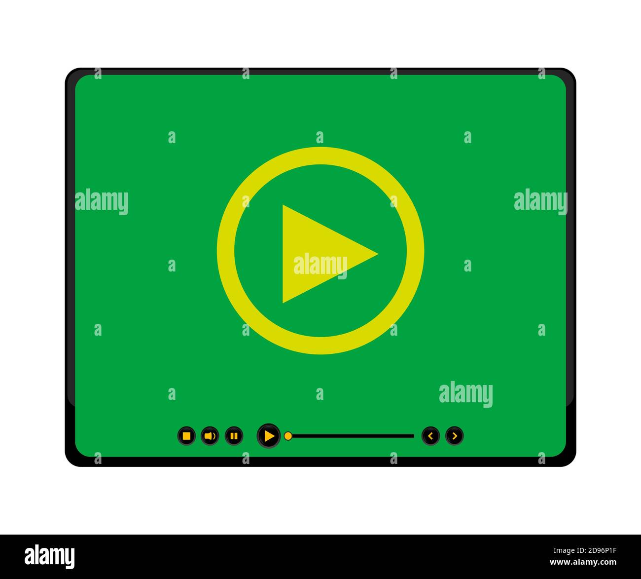 Media video player interface. Play web media player icon. Flat ...