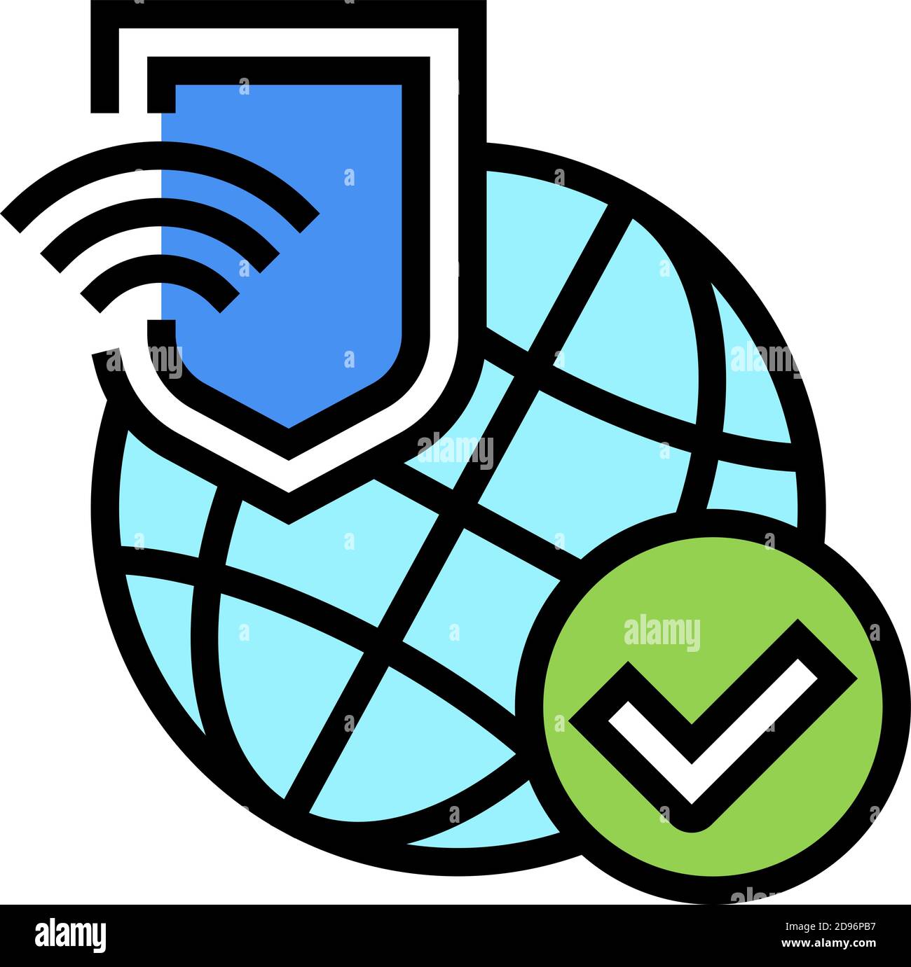 world internet protection color icon vector illustration Stock Vector ...
