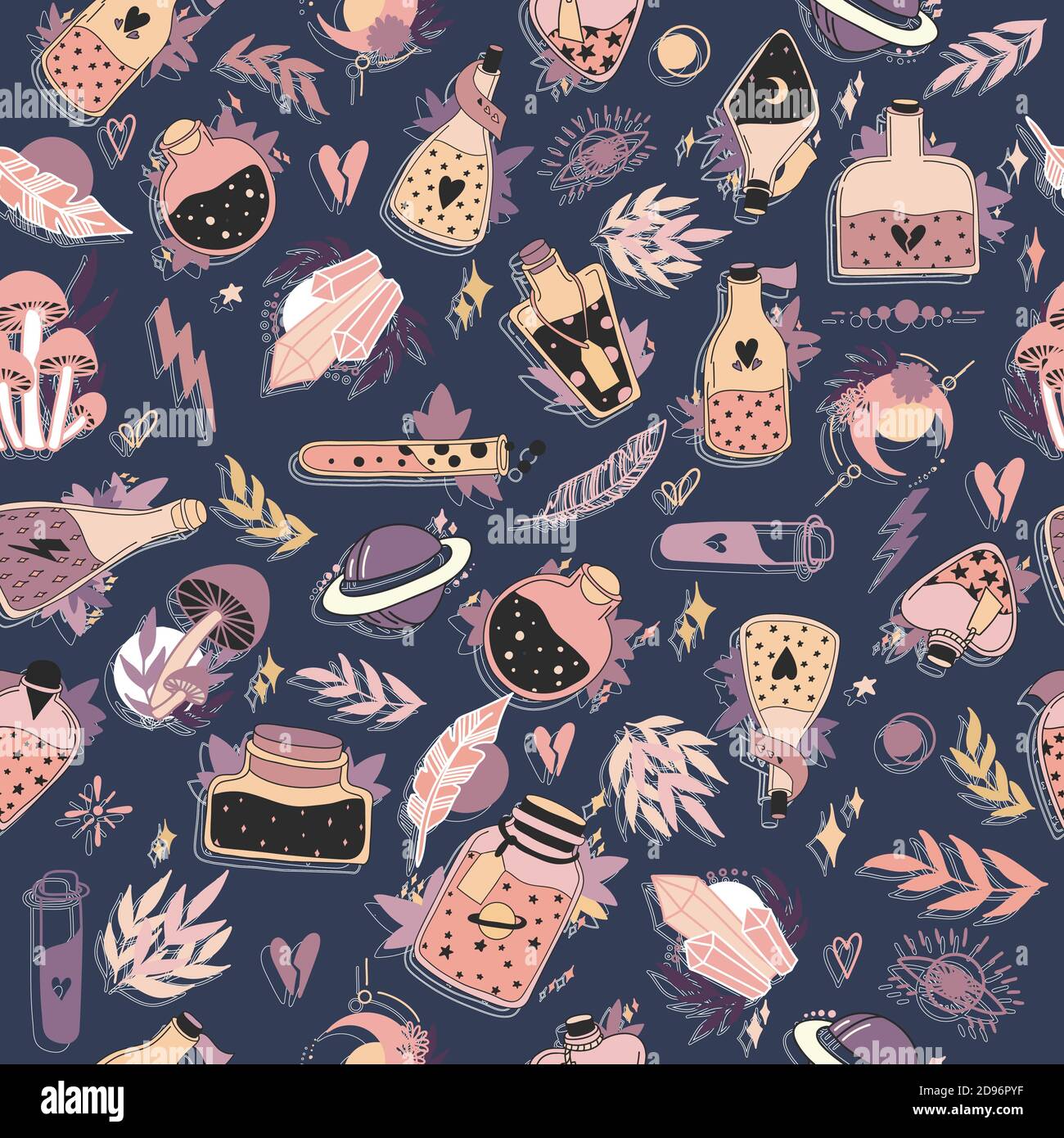 Witchcraft themed symbols and elements. Magic and celestial inspired ...