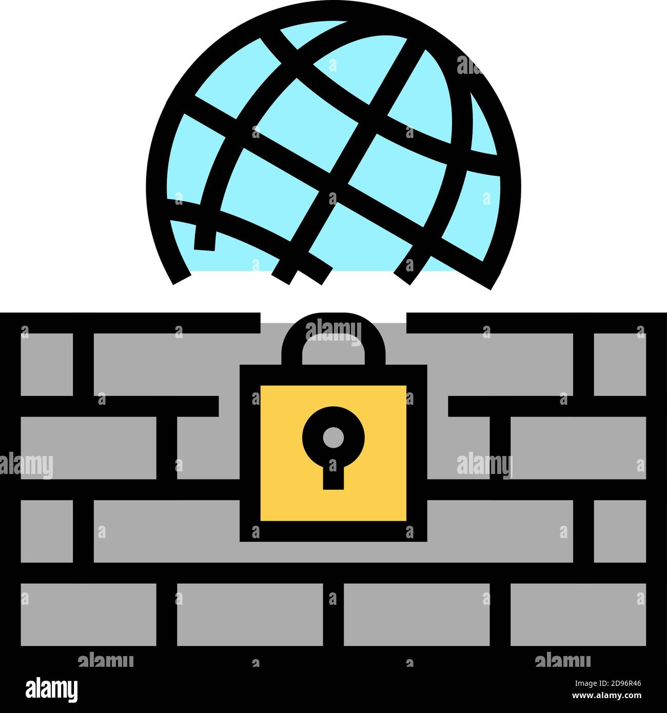 wall protection worldwide internet color icon vector illustration Stock ...