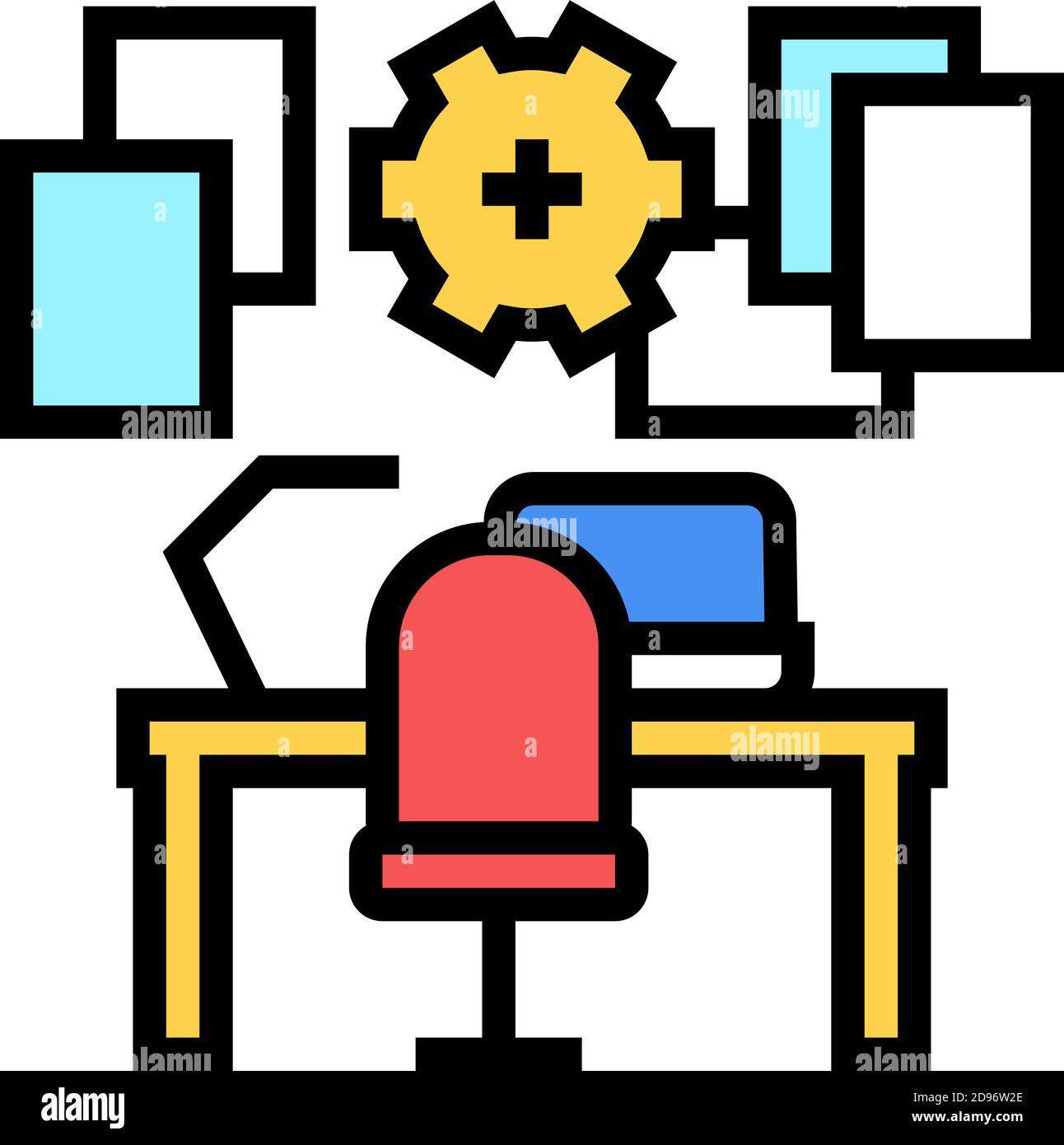 workplace organisation color icon vector illustration sign Stock Vector ...