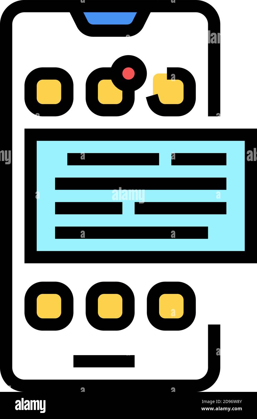 tasks on phone display color icon vector illustration Stock Vector ...