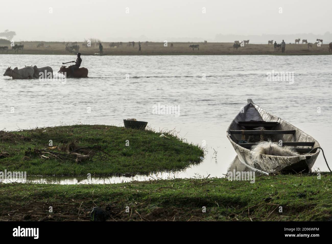 Daily activities on the river Banks, Niger River, Segou, Mali Stock ...