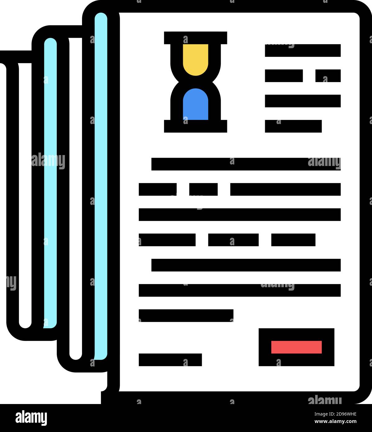 documentation lists heap color icon vector illustration Stock Vector ...