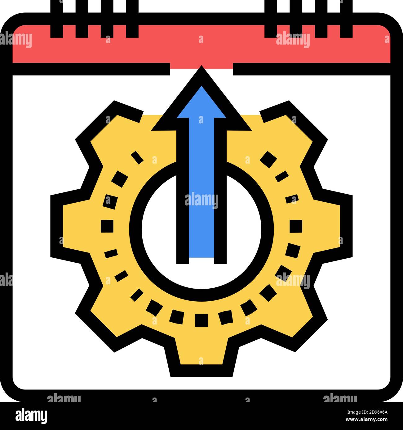date working process calendar color icon vector illustration Stock ...