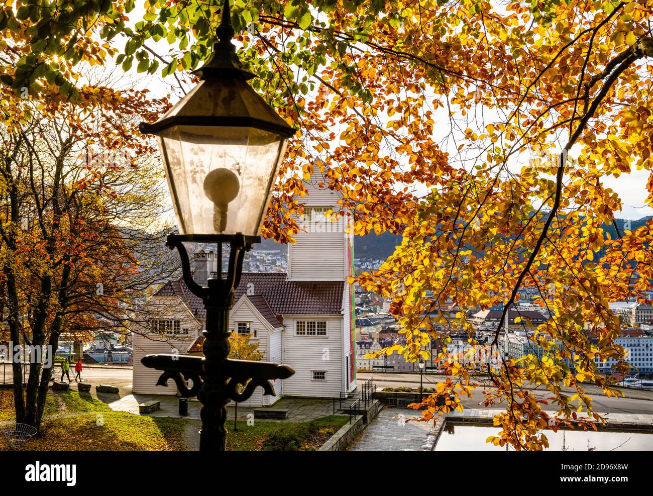 Autumn colours at the Skansen area in Bergen, Western Norway Stock ...