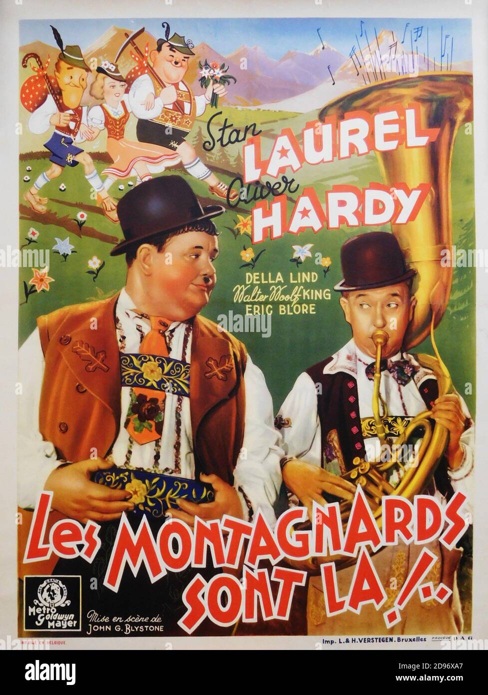 STAN LAUREL and OLIVER HARDY with DELLA LIND in SWISS MISS 1938 ...