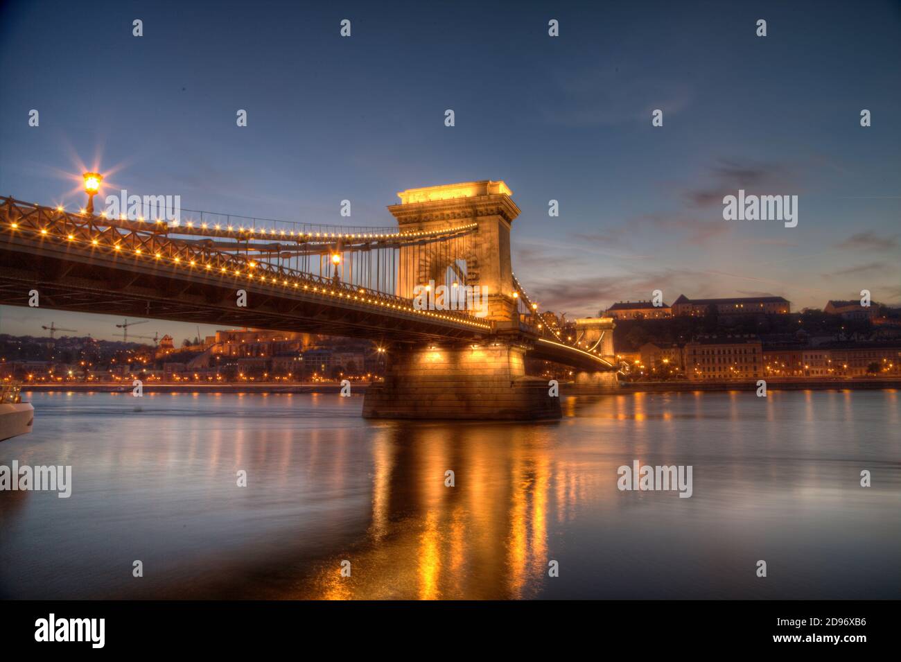 The chain bridge in Budapest Hungary Stock Photo - Alamy