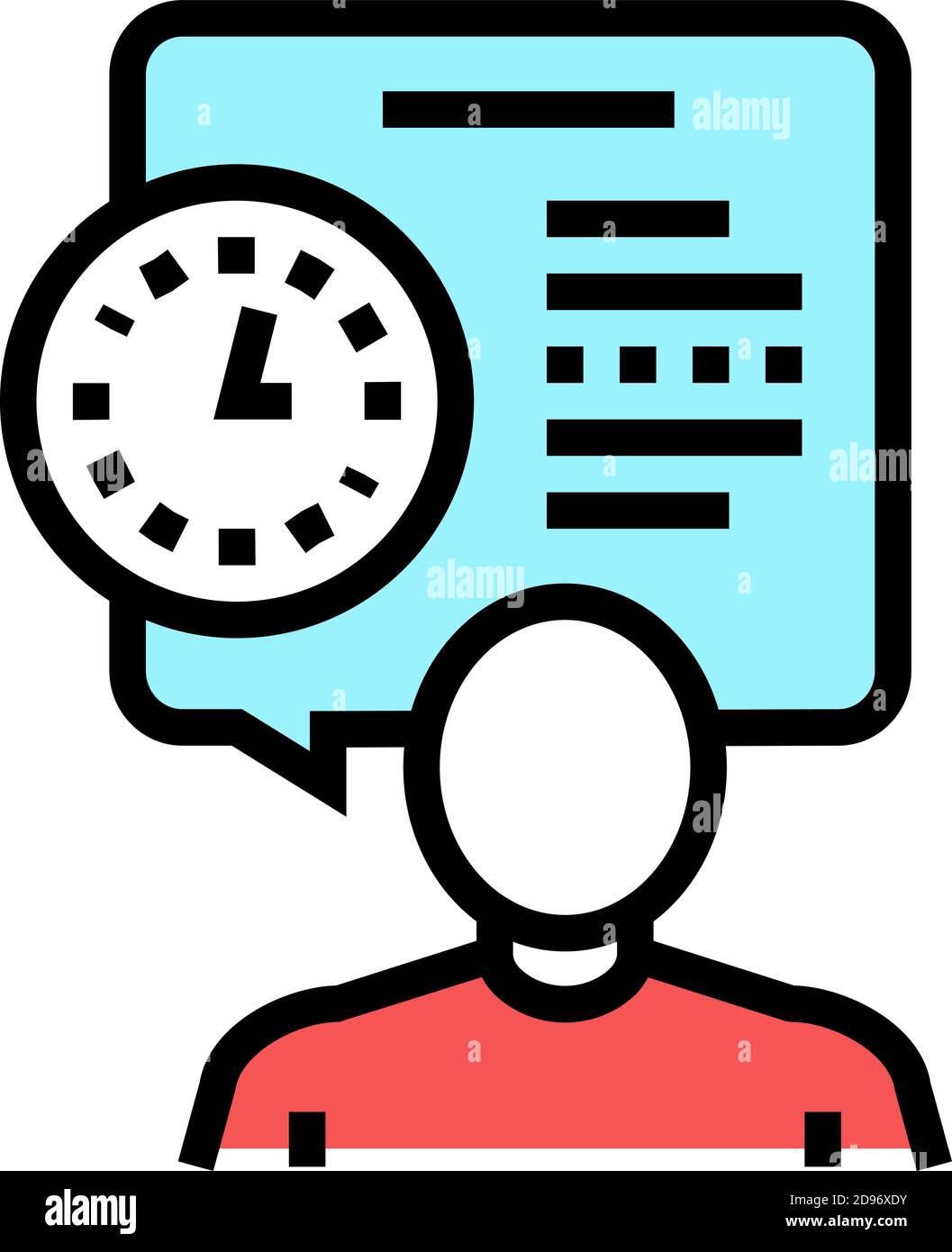 human talk about task time scheduling color icon vector illustration ...