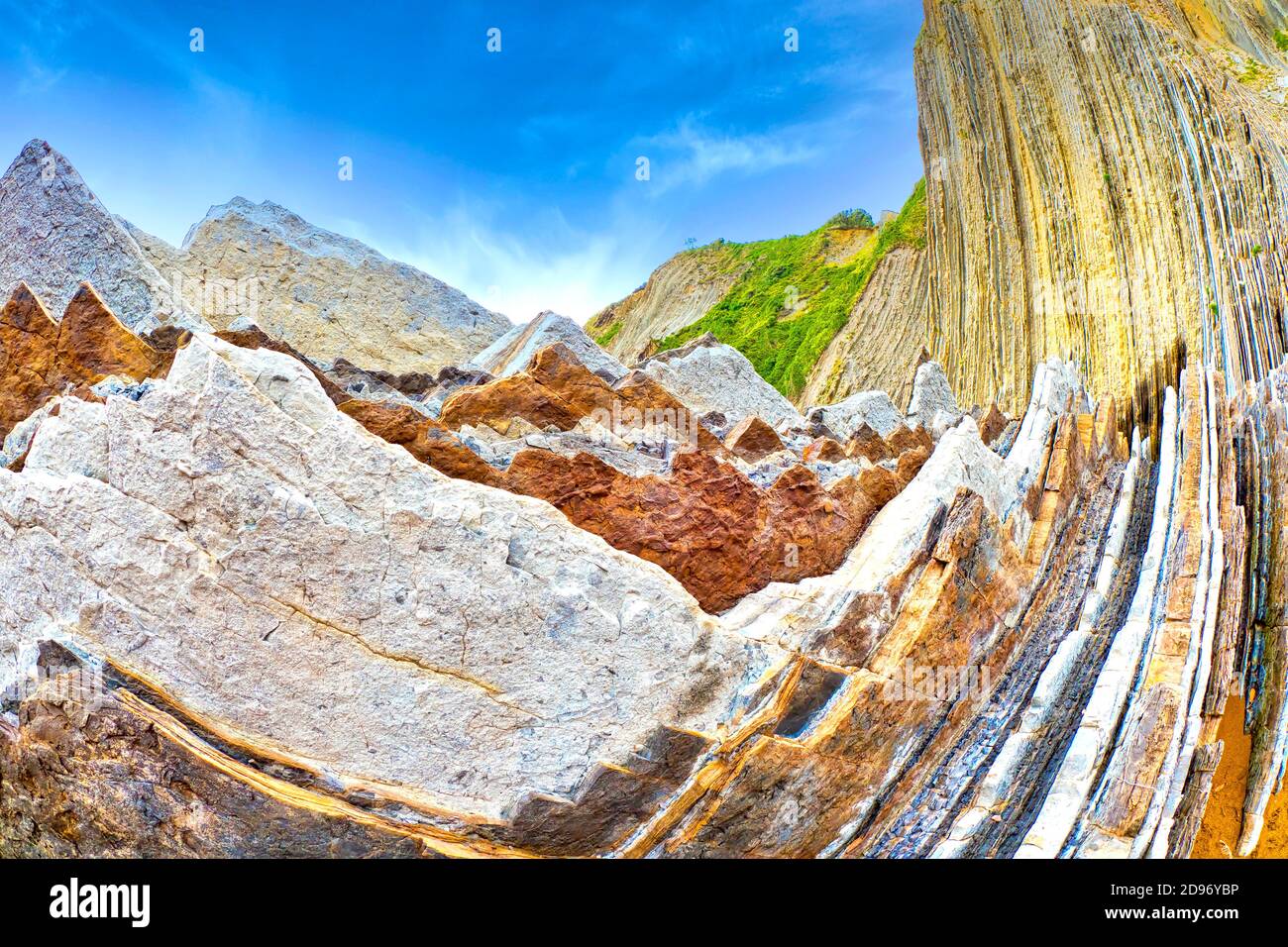 Steeply-tilted Layers of Flysch, Flysch Cliffs, Basque Coast UNESCO ...