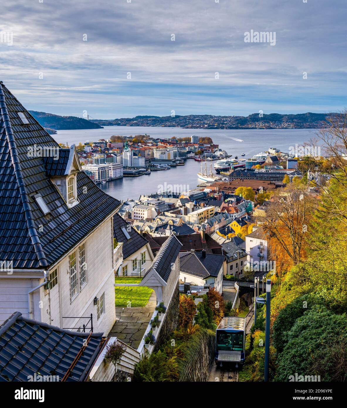 Autumn colours at the Skansen area in Bergen, Western Norway Stock ...
