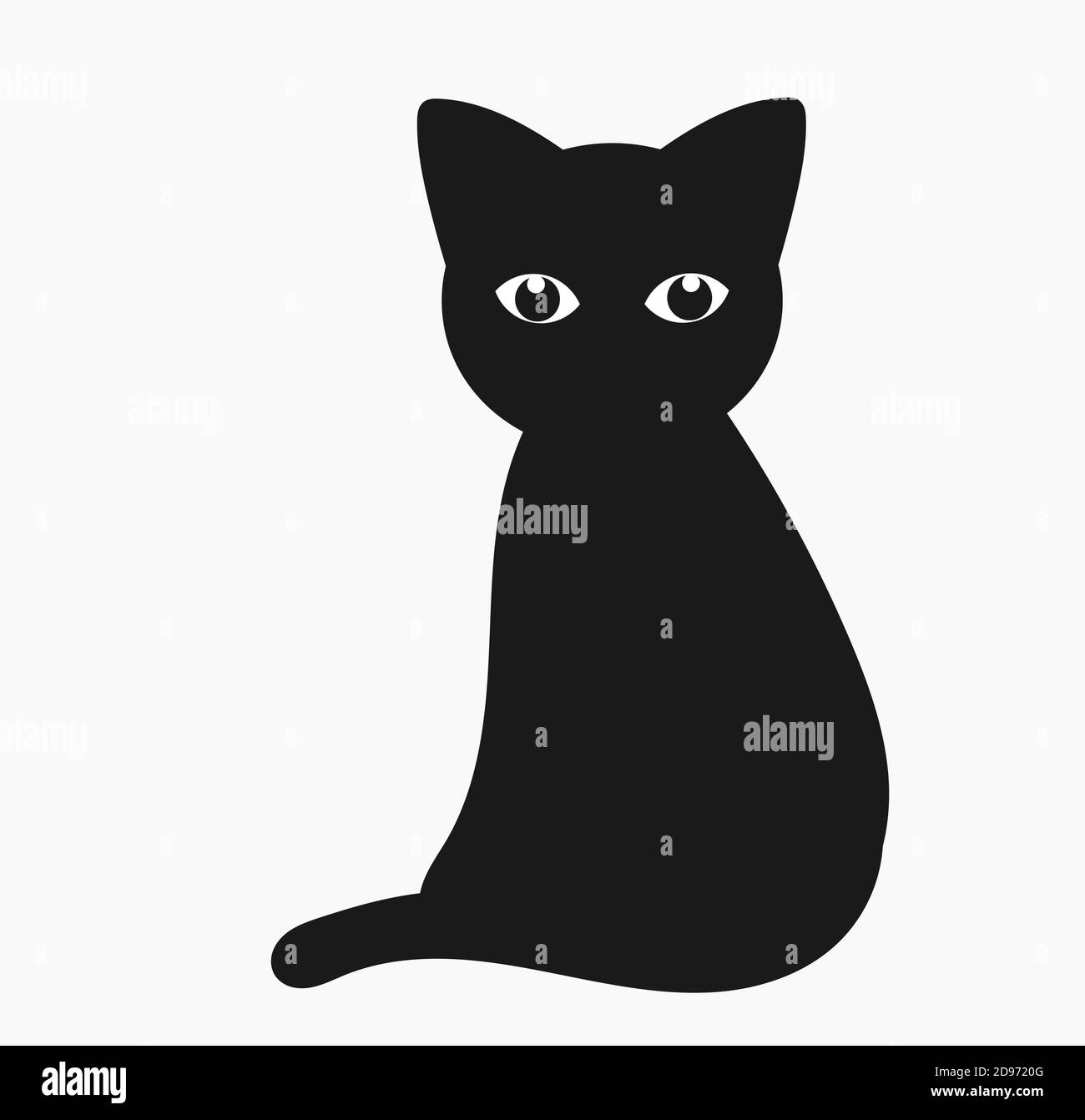 Cute black cat. Vector illustration Stock Vector Image & Art - Alamy