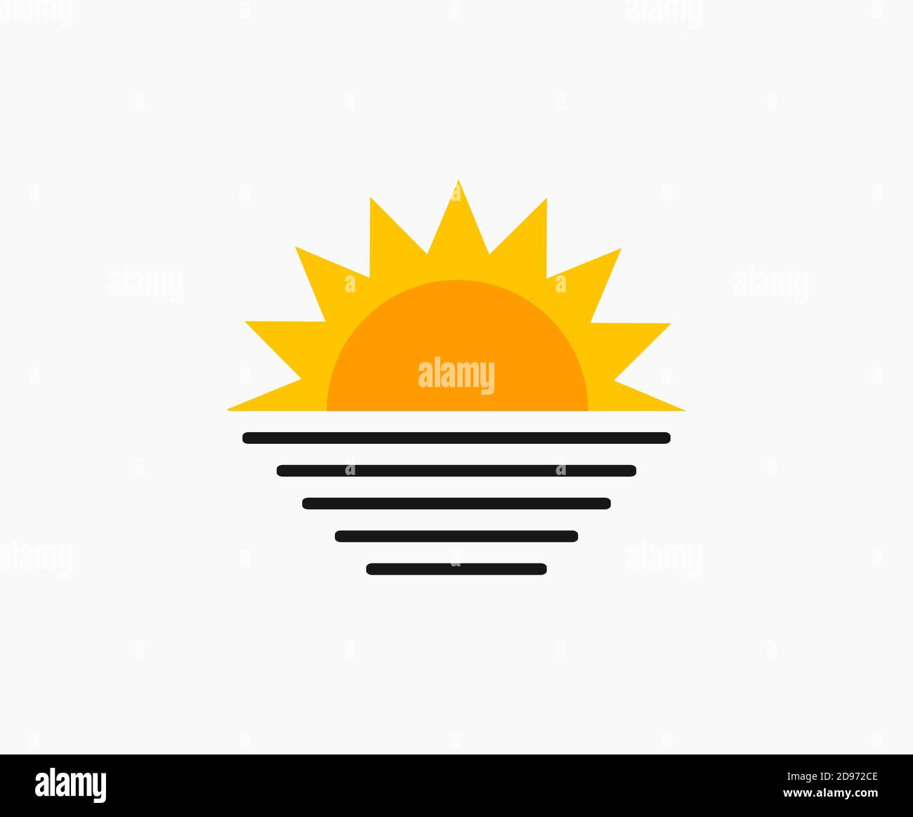 Sunset Over Water Clipart 8