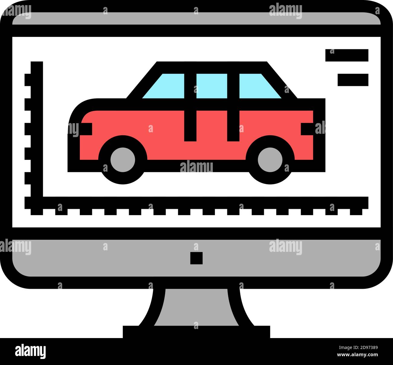 car model sizes and characteristics color icon vector illustration ...
