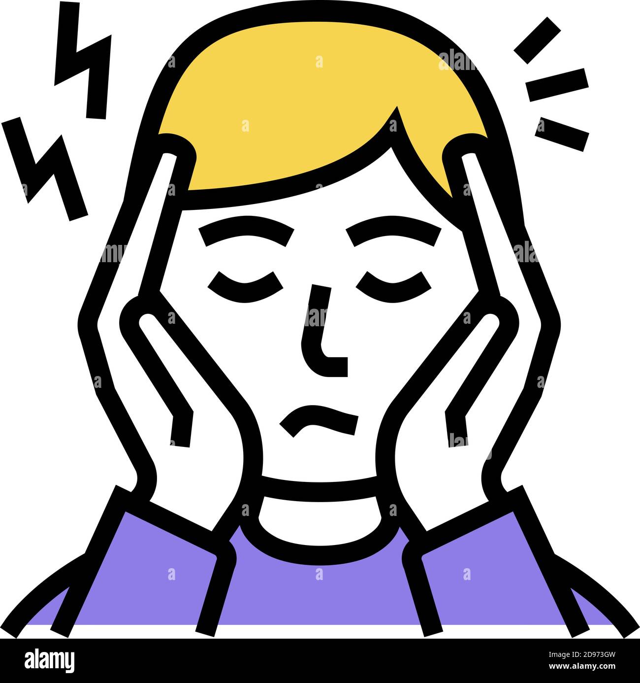 depression, nervous disorder color icon vector illustration Stock ...