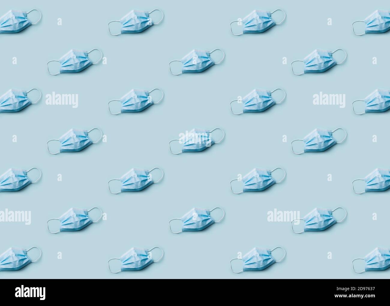 Bizarre medical mask wallpaper concept. Blue disposable virus ...