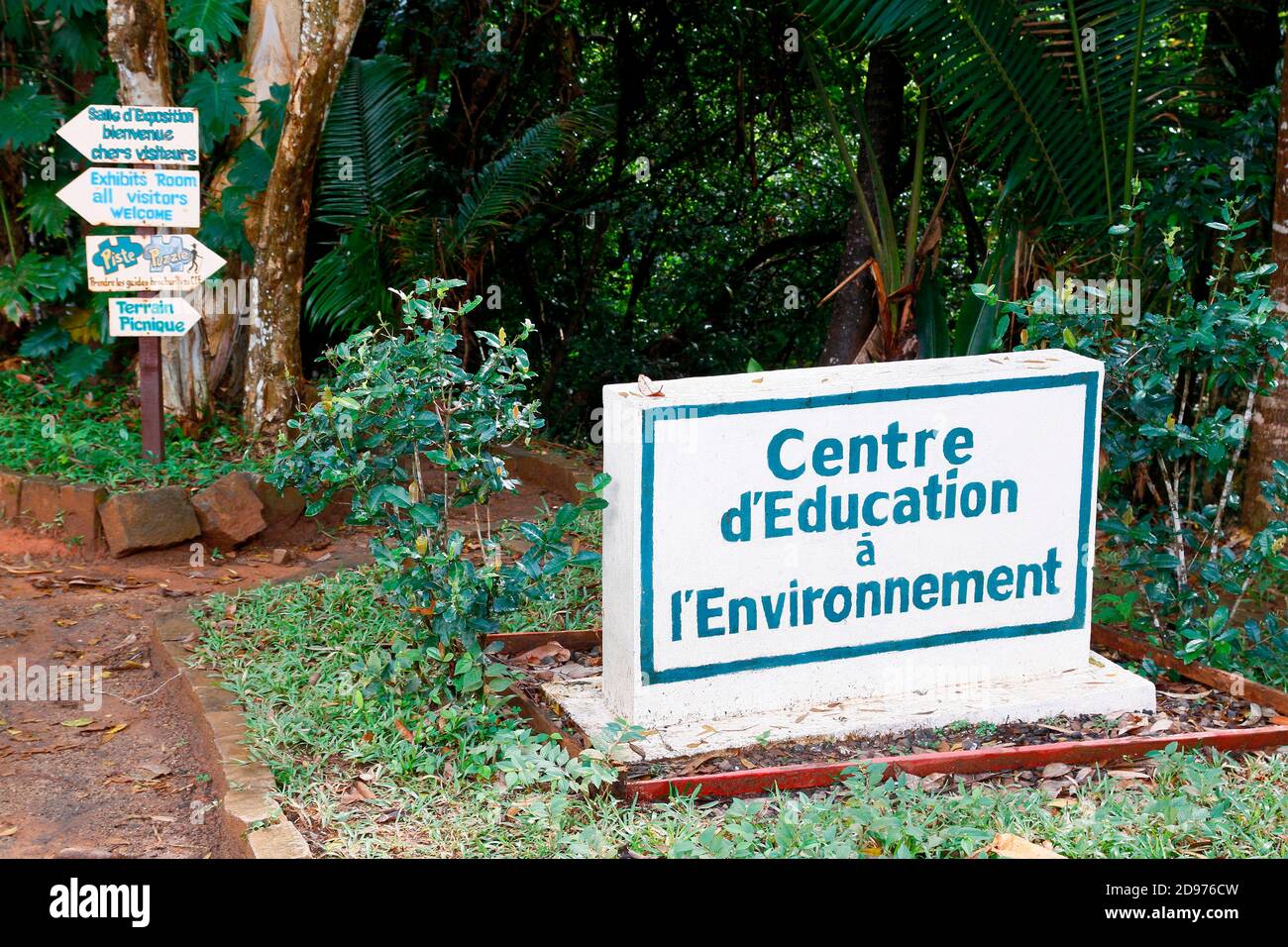 Ivoloina Park, signage at the entrance of the environmental protection ...