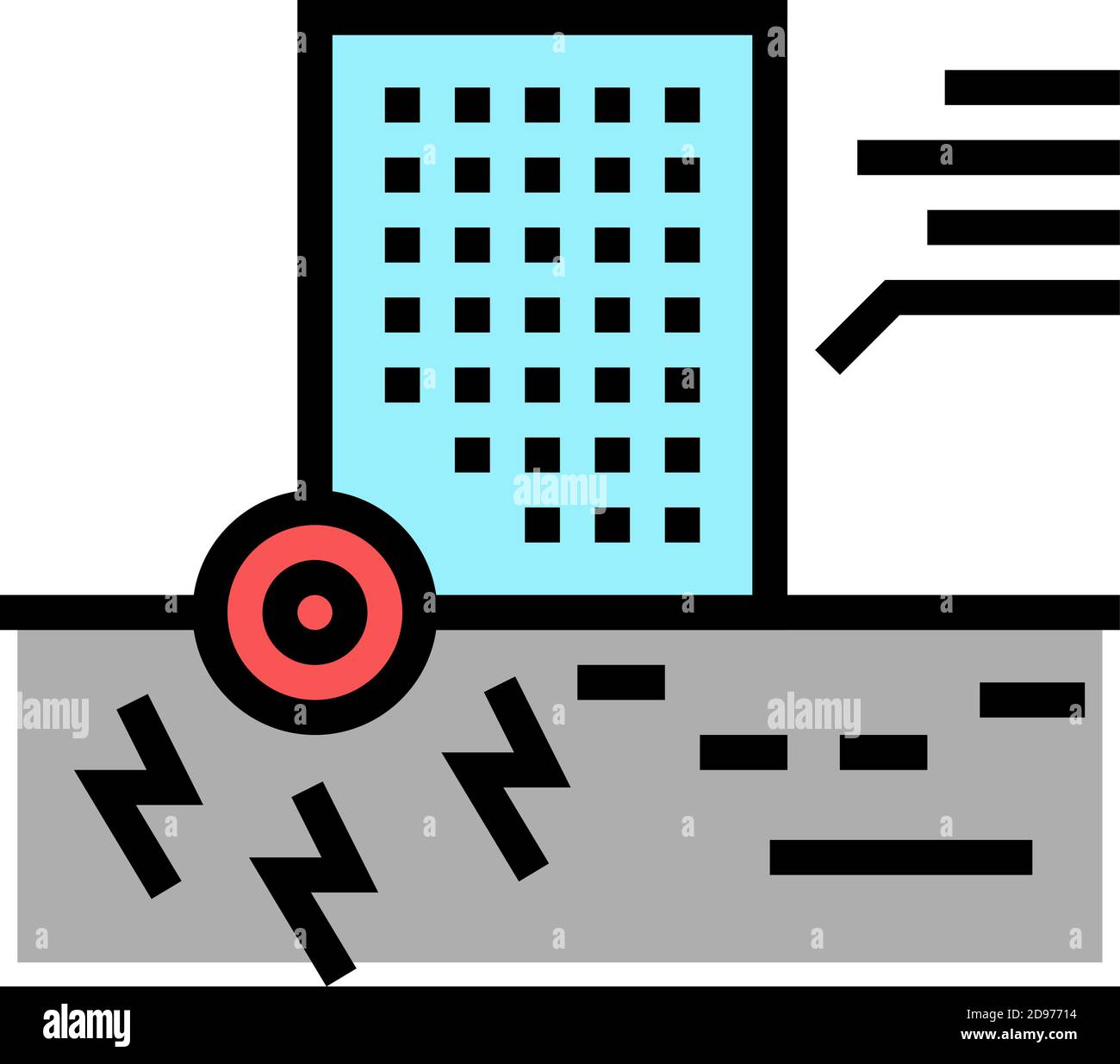 skyscraper seismic resistance color icon vector illustration Stock ...