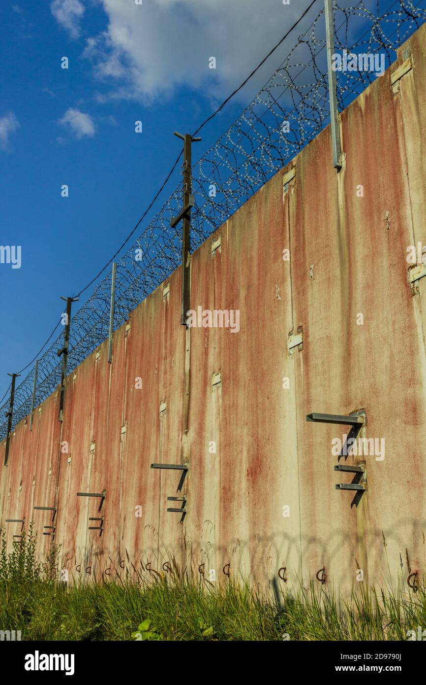 Prisson under construction metal ferrule savety large wall Stock Photo ...