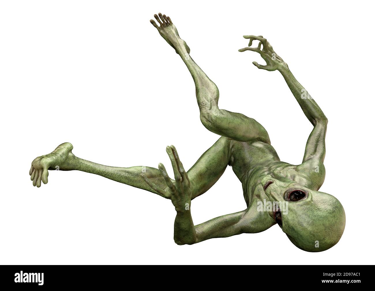 3D rendering of a green alien isolated on white background Stock Photo ...