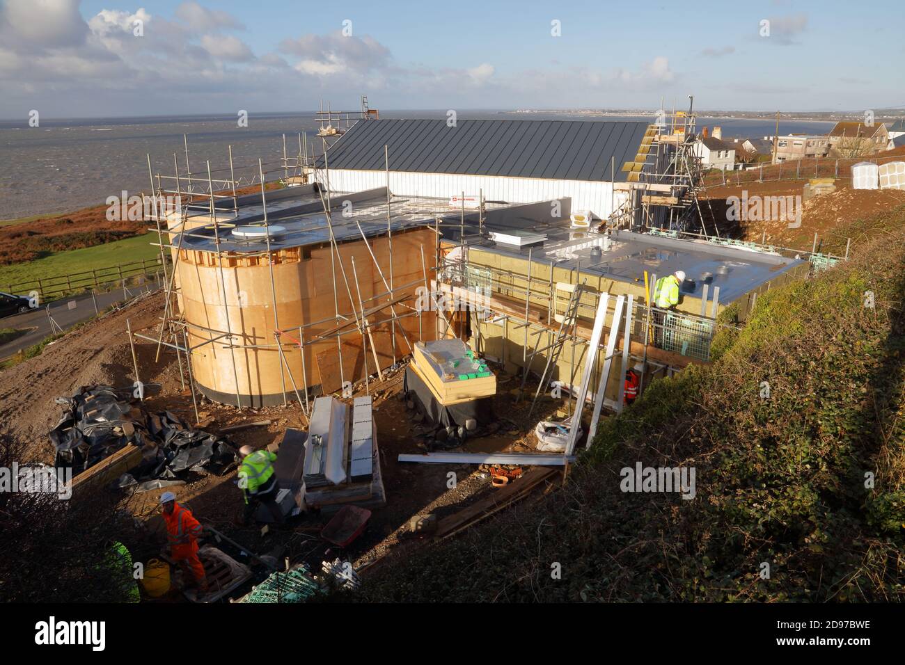 Construction works proceeding well on this village hall building site ...