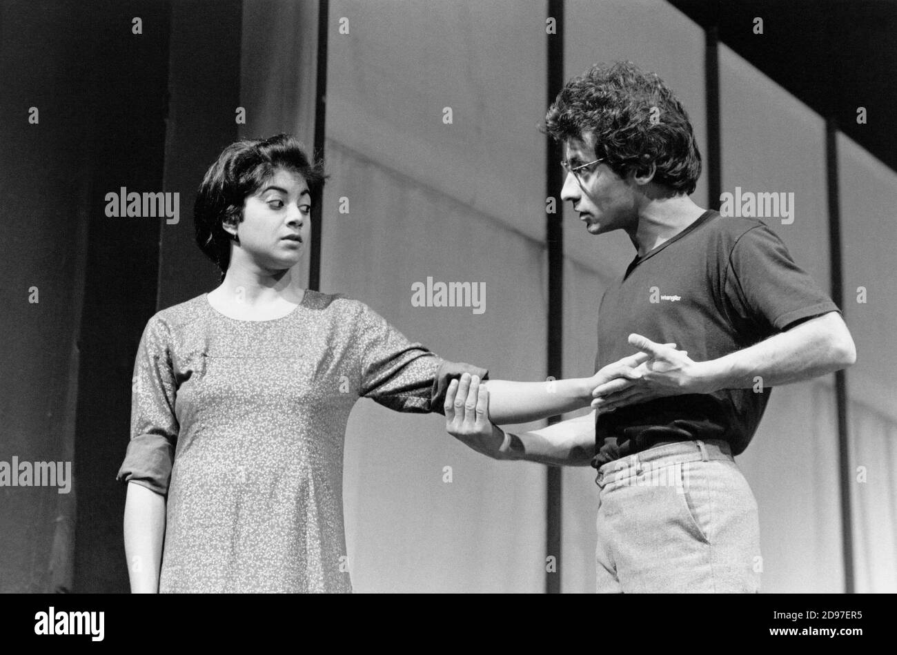 Rita Wolf (Amina), Vincent Ebrahim (Haroon) in BORDERLINE by Hanif ...