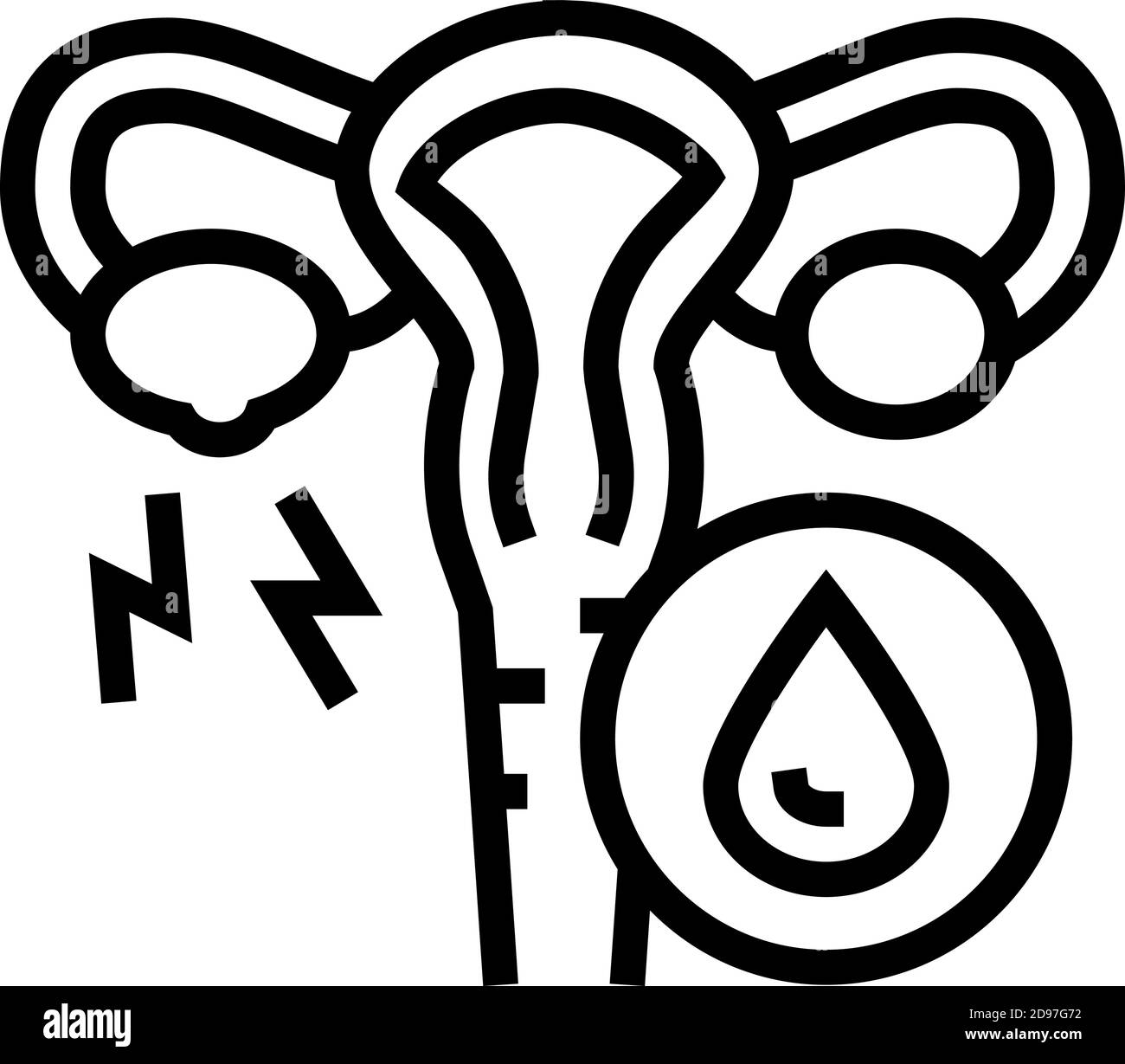 ovarian bleeding line icon vector illustration sign Stock Vector Image ...