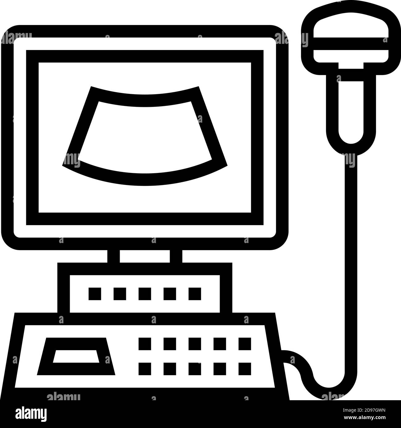 ultrasound digital machine line icon vector illustration Stock Vector ...