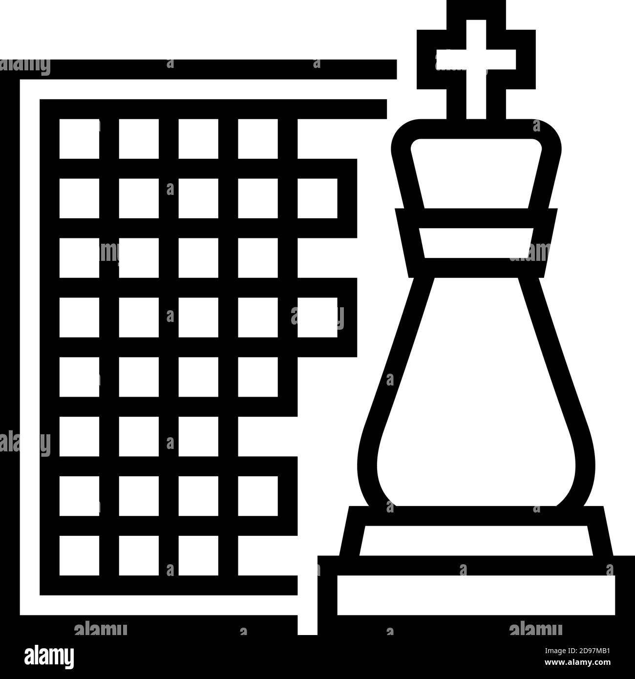 chess geek line icon vector illustration sign Stock Vector Image & Art ...