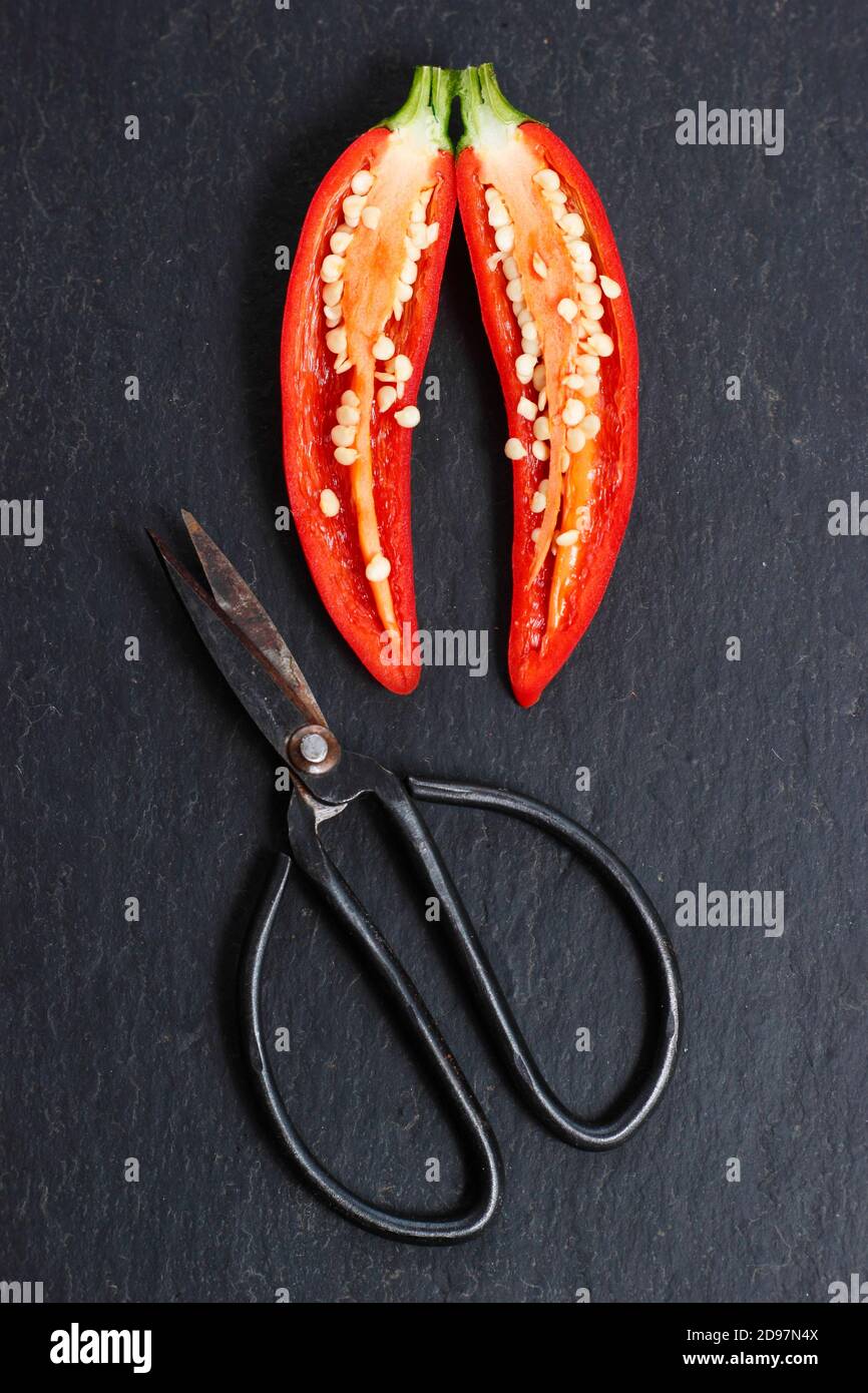 Chilli cut open hi-res stock photography and images - Alamy