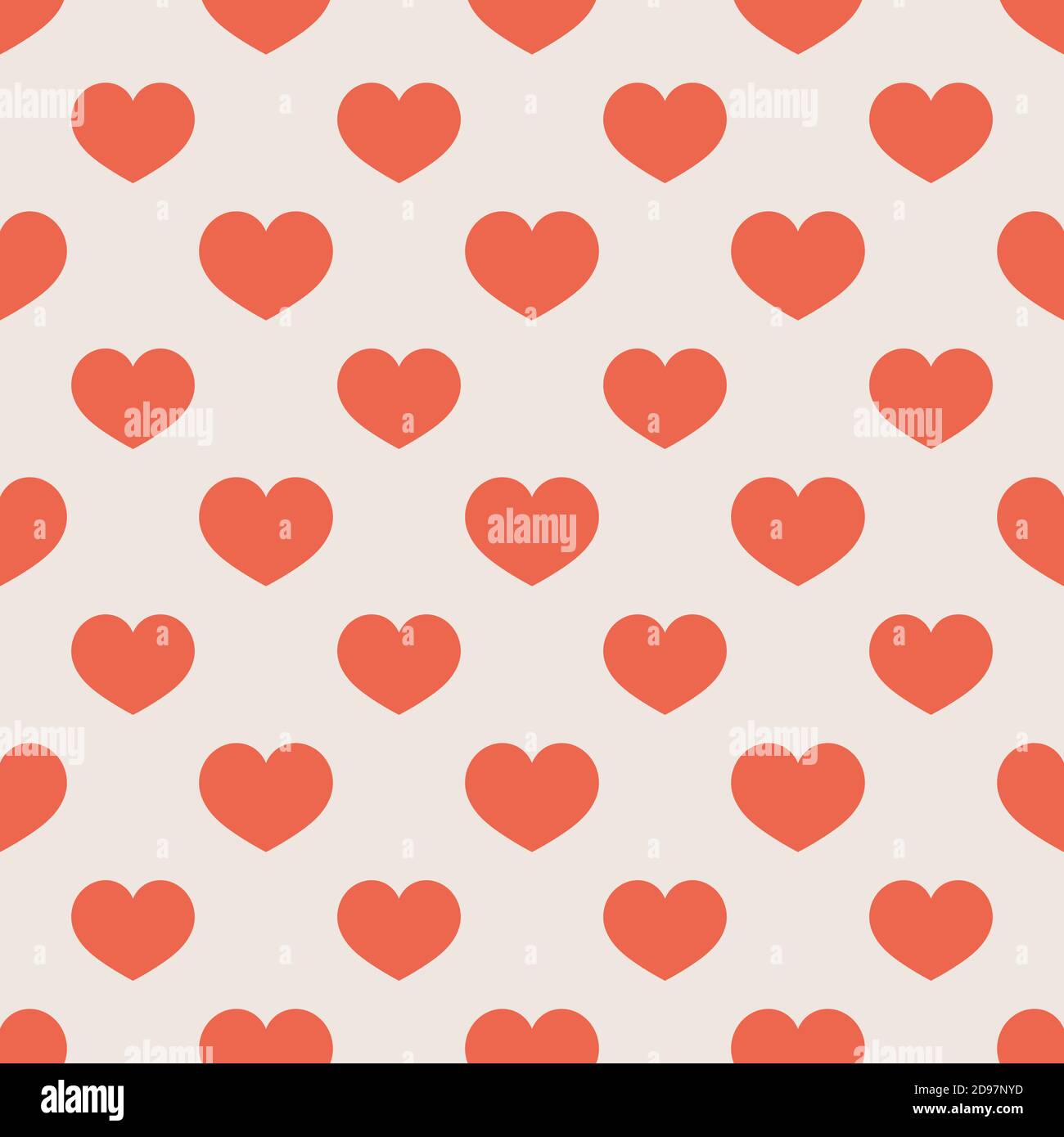 Red hearts retro style seamless pattern. Vector illustration Stock ...