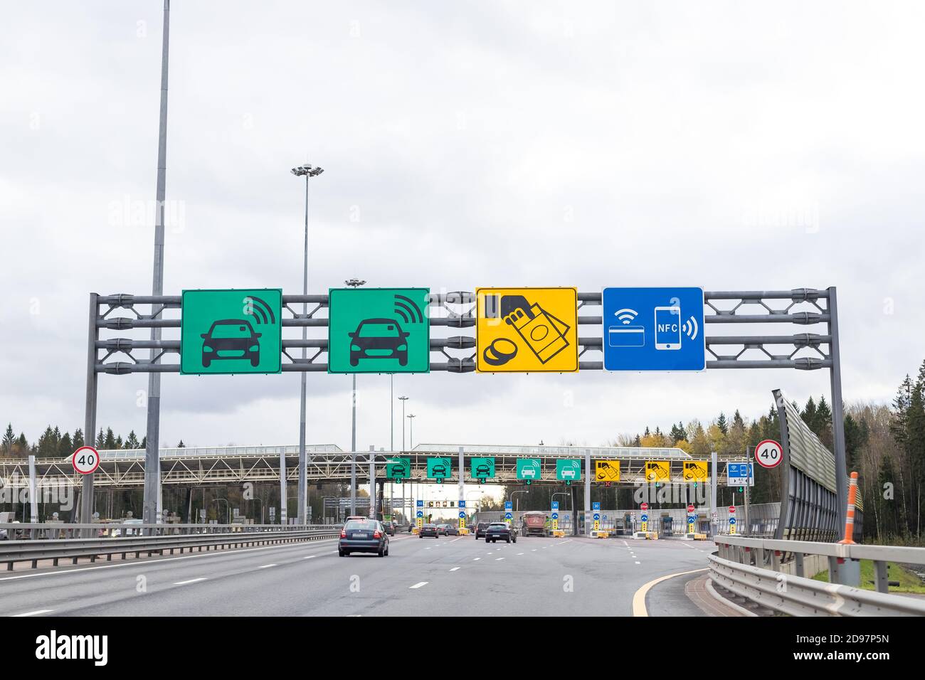toll road or tollway on the controlled-access highway. Forced traffic ...