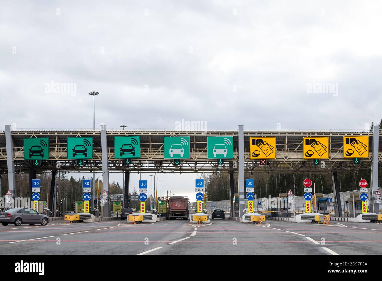 toll road or tollway on the controlled-access highway. Forced traffic ...