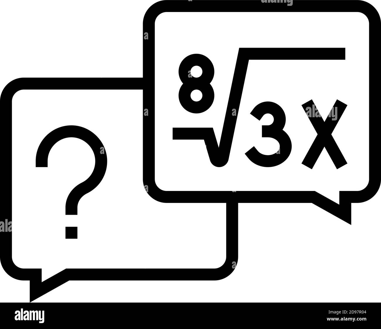 math solving geek line icon vector illustration Stock Vector Image ...