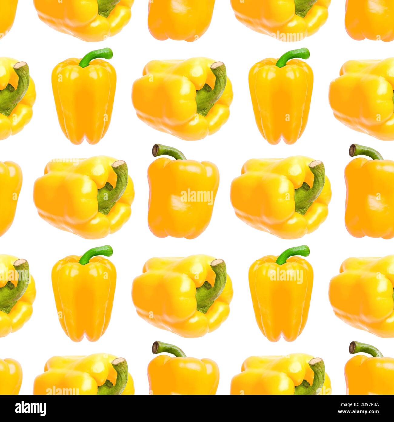 seamless pattern of colored peppers isolated on white background Stock ...