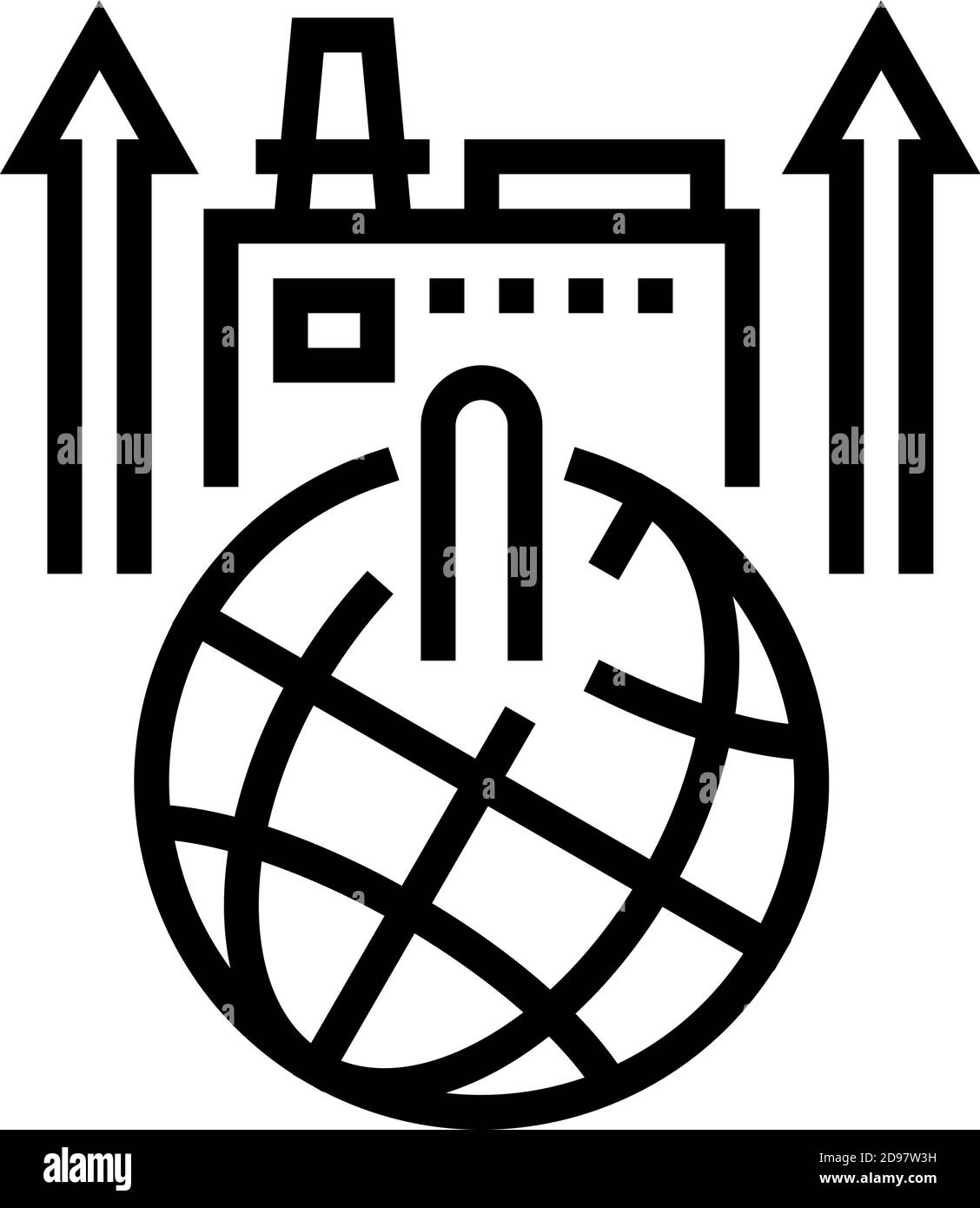 growth building of industrial factories line icon vector illustration ...