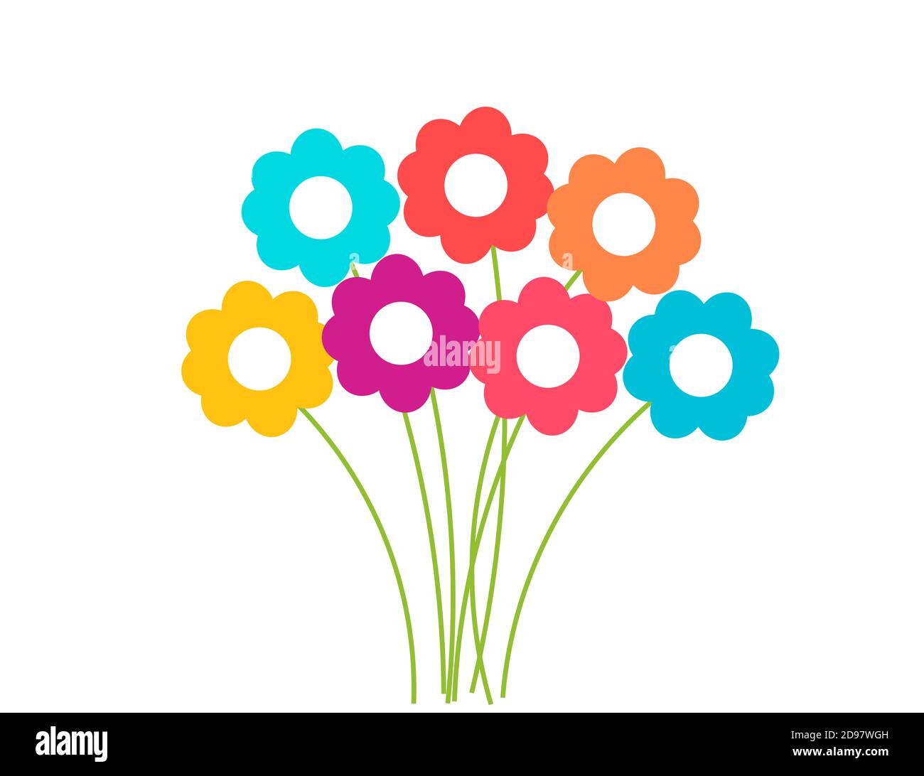 Bouquet of colorful flowers. Vector illustration Stock Vector Image ...